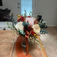 SPICED SEPTEMBER: Rustic Boho / Burnt Orange/ivory/ Wood Flowers ...