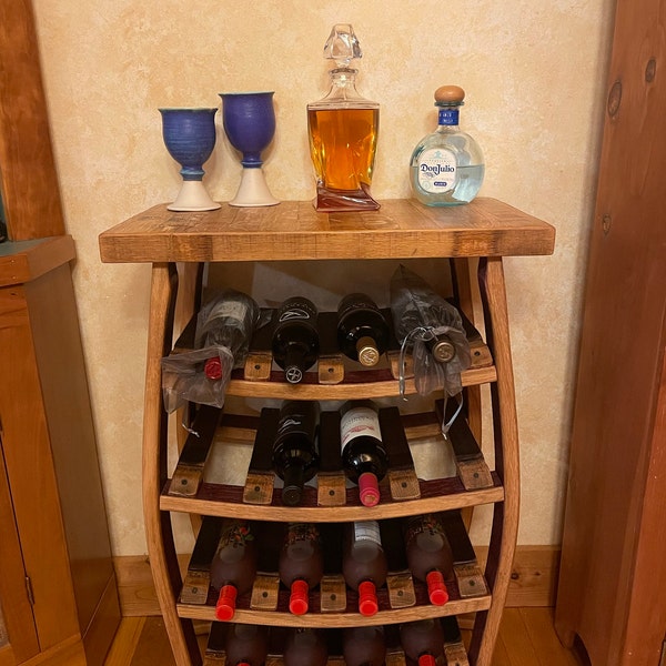 Wine Barrel Stave 16 Bottle Wine Rack Rustic Furniture - Etsy