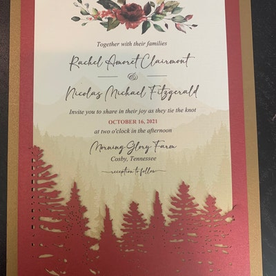 Rustic Forest Wedding Invitations Elegant Woods Wedding - Etsy