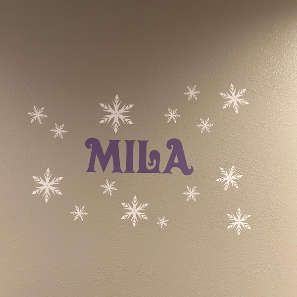 Snowflakes Decals , Name With Frozen Style Wall Decal, Let It Go ...