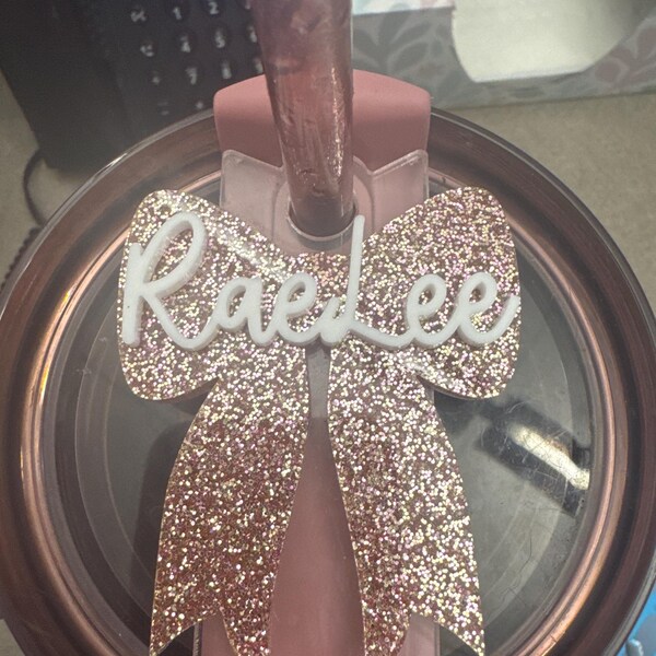 Personalized Bow Name Plate Tag: Stanley Tumbler Accessory - Etsy