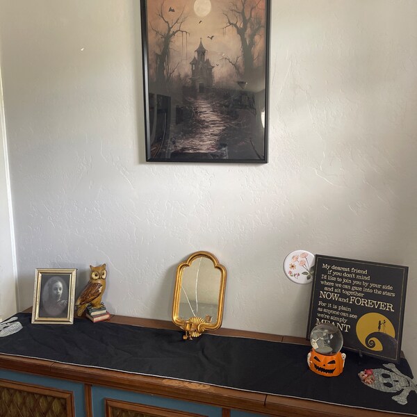 PRINTABLE Halloween Vintage Print, Haunted House Wall Art, Dark ...