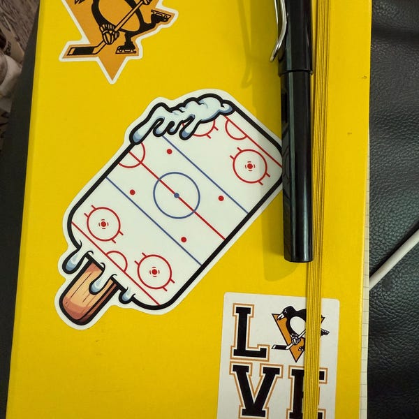 Hockey Rink Ice Cream Popsicle Sticker - 2.6 In. X 4.6 In. Tall Matte ...