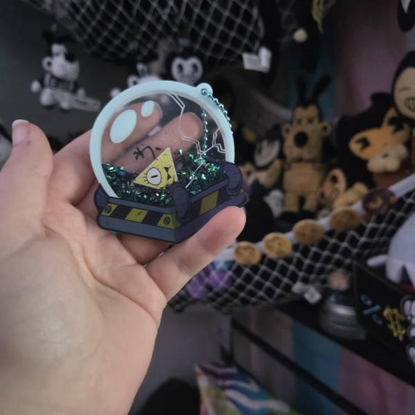 Bill Cipher Gravity Falls Liquid Shaker Charm - Acrylic ...