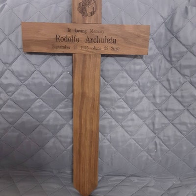 Oak Memorial Cross Grave Marker Grave Cross Wooden Cross - Etsy