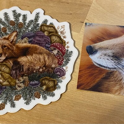 Fig the Fox Weatherproof Sticker - Etsy