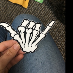 3 10 Iron on Shaka Sign Back Patch Embroidery for Denim Jean & Bomber ...