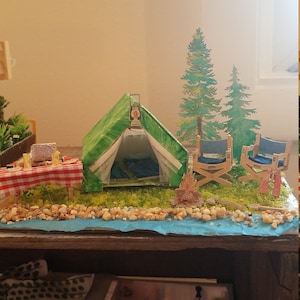 Camping Set Model Kit, Miniature Tent, Forest, the Great Outdoors - Etsy