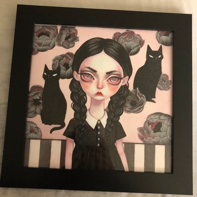 Wednesday Addams Art Print Addams Family, Pop Surrealism, Black Dress ...