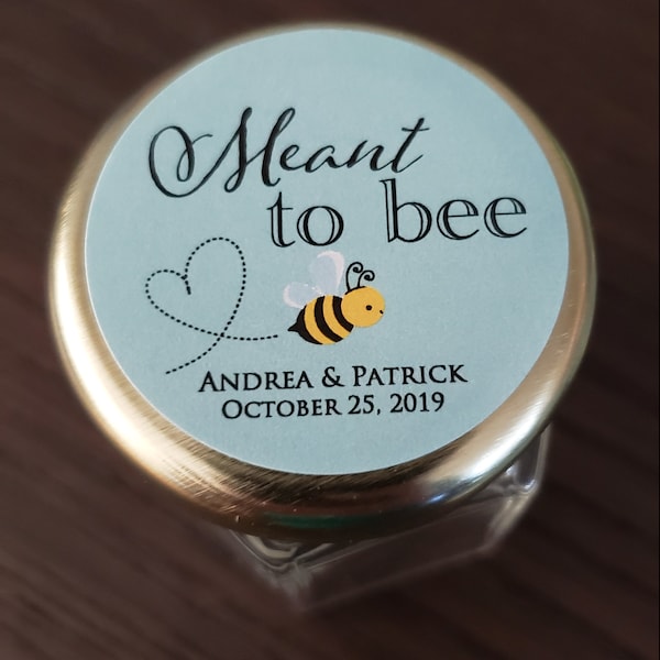 Meant to Bee Stickers Meant to Be Honey Favor Labels Mason Jar Label ...