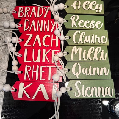 Personalized Christmas Stocking Tag Stocking Tag With Beads - Etsy