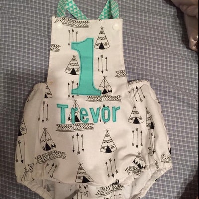 Wild & One Tribal Pow Wow Aztec Tee Pee Fox First Birthday Sunsuit - Etsy