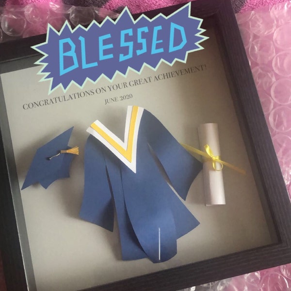 Personalized Graduation Gift, Custom Frame With Paper Convocation Gown ...