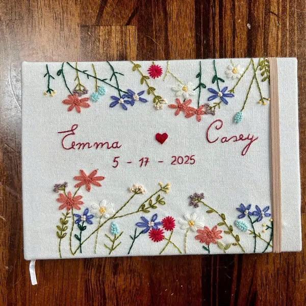 Personalized HAND Embroidered Notebook, Handmade Fabric Notebook ...