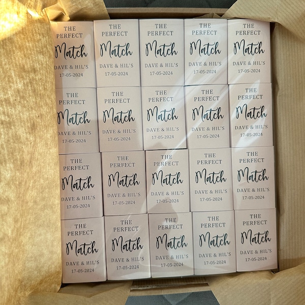 Custom Wedding Favour Idea - Match Box Table Gift - the Perfect Match ...