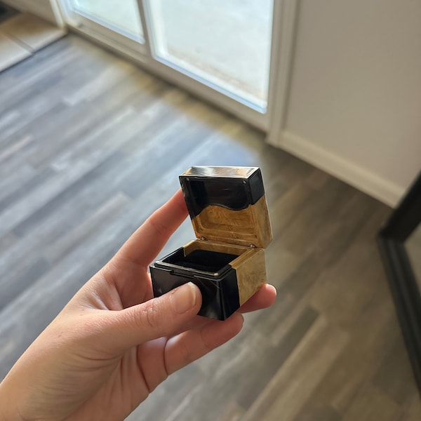 Engagement Custom Ring Box, Resin & Wood Engagement Ring Box, Ring ...