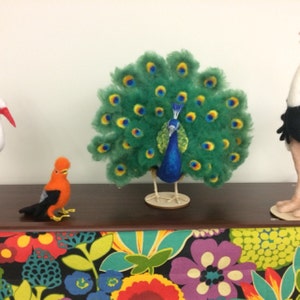 Peacock Peacock-symbol of Beauty Felt Peacock Felted Bird | Etsy