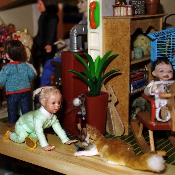 OOAK Doll for Dollhouse 1/12, OOAK Baby, 2.2 Inch, Poseable, Character ...