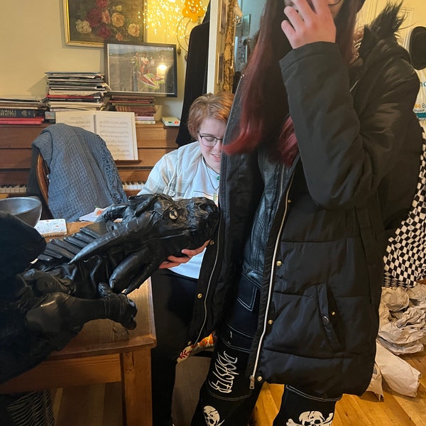 Black Brown Leather Helm "jormungandr", Dragon Images on the Temples ...