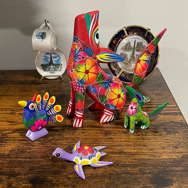 3 Mini Wood Alebrijes, Paint Your Own Alebrije, 3 Wood Alebrijes, Set ...