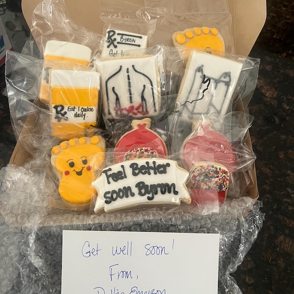 Get Well Sugar Cookies/ Surgery Gift / Knee Surgery Sugar Cookies ...