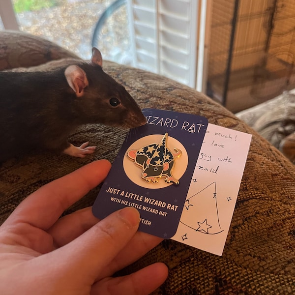 Set of 2 Rat Enamel Pins - Ravioli Rat & Wizard Rat - Etsy