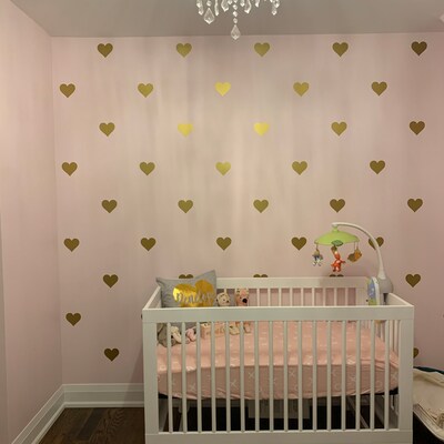 Gold Heart Decal, Heart Decals Colors, Heart Wall Decals, Gold Wall ...