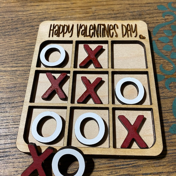 Valentine Tic Tac Toe Laser File, Valentine Svg Glowforge, Valentine ...