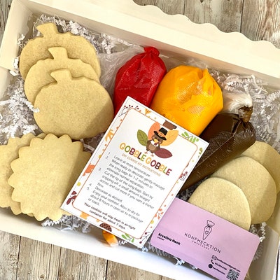 Printable Thanksgiving DIY Cookie Kit Instructions Cards, Thanksgiving ...