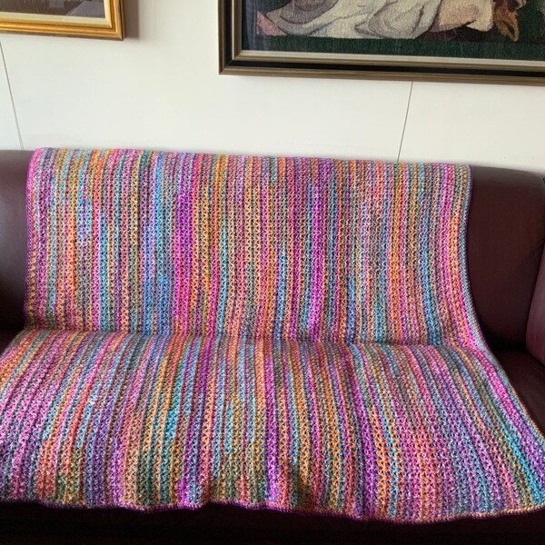 Sofa Blanket Throw, Large Handmade Granny Square Afghan, Cath Kidston ...
