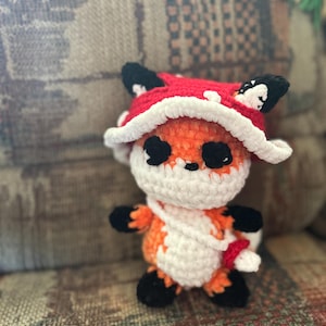 Baby Fox Crochet Pattern Cottagecore Fox Cute Fox With Mushroom Hat and ...