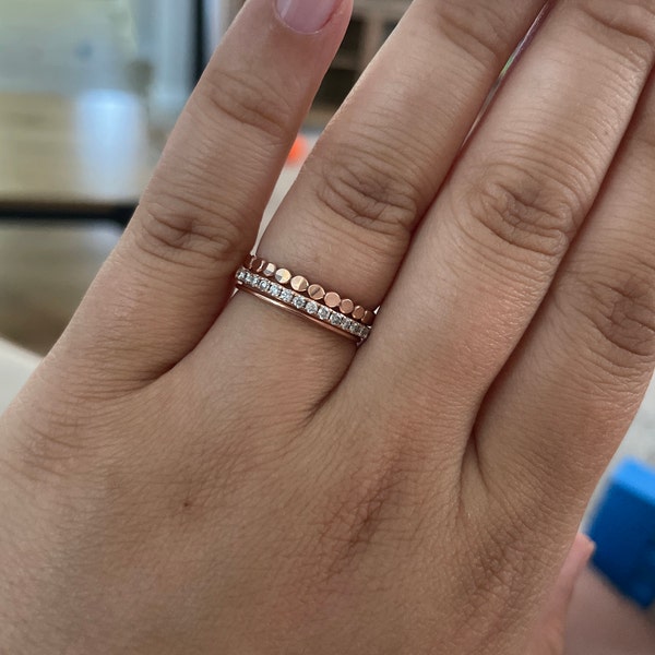 Rose Gold Stacking Rings | 14k Rose Gold Filled Stacking Ring Hammered ...