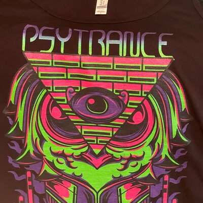 Psytrance Tank Top, Psychedelic Rave Owl Shirt, Trippy 3rd Eye Open ...