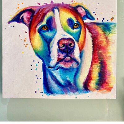 Rainbow Boxer Canvas Print Boxer Dog Boxer Dog Gifts Boxer Dog Mom ...