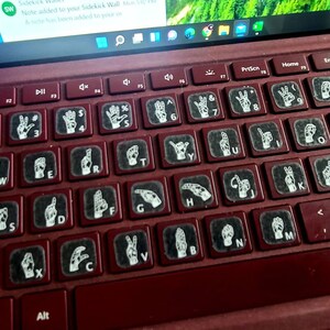 37 ASL Alphabet Keyboard Stickers Sign Language Stickers - Etsy