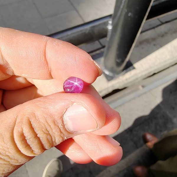 Natural Unheated Ruby 2.818 Carat Sided by Natural Diamond 0.29 Carat ...