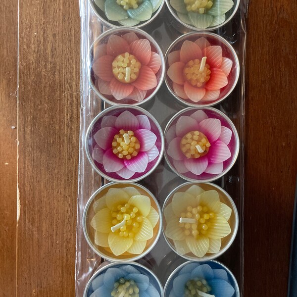 Tealight Thai Candle, Flower Handcraft Decor 10 Pcs Set - Etsy