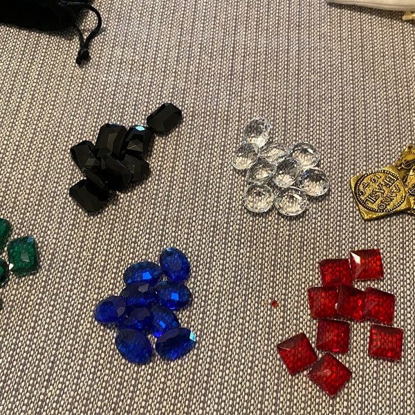 Upgrade Gem Set for Splendor Board Game - Glass Jewels and Metal Coins ...