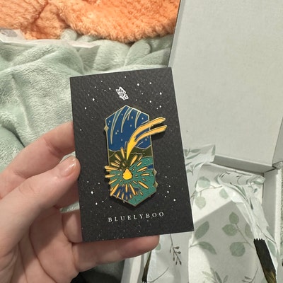 Meteor Pin Celestial Scene Anime Gold Comet Star Flame Castle Space ...