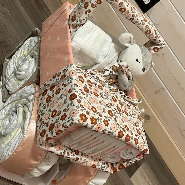 Boho Fawn Diaper Jeep Cake, Boho Diaper Cake Jeep, Girl Baby Shower ...