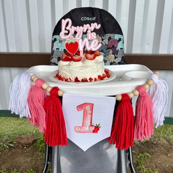 Berry 1st High Chair Banner, Berry Sweet Birthday, Cake Smash Garland ...
