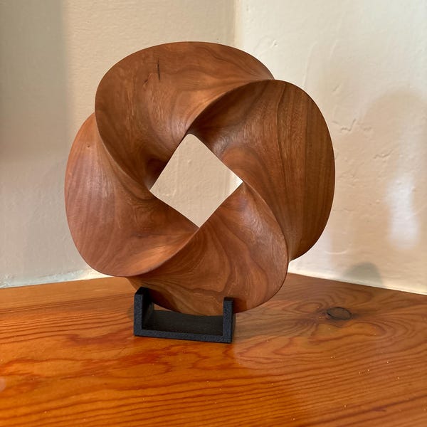 Penrose Triangle Inspired Walnut Wood Carving, 7.5 " Diameter | Möbius ...
