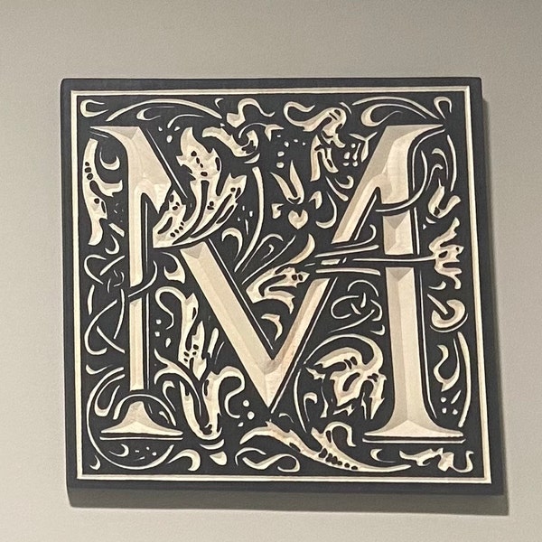 Engraved Letter C, Times New Roman Font, Wood Wall Art, Wood Decor - Etsy