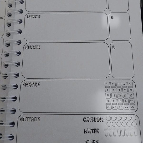 Printable Optavia 5-1 Food Diary: Weight Loss Tracker (a5/half Letter ...