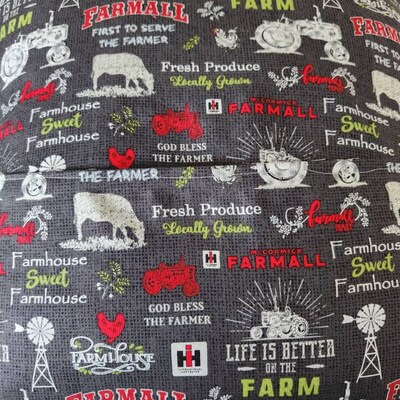 Oliver Tractor Fabric, Logo Toss, Dark Gray - Etsy
