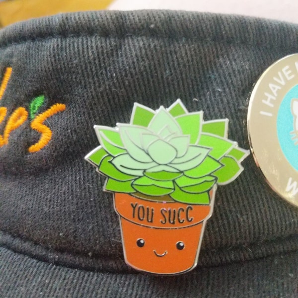 Succulent Enamel Pin Rude Pun "you Succ" - Rude Enamel Pin, Funny ...