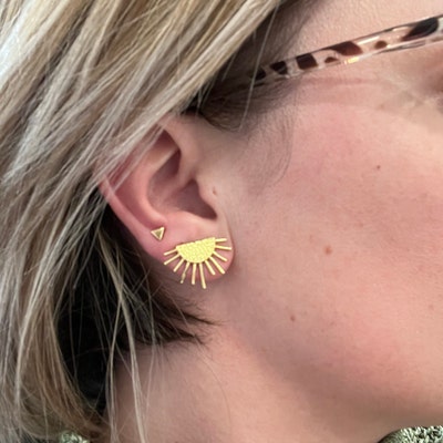 Sun Stud Earrings, Sun Earrings Stud, Celestial Earrings Gold, Gold Sun ...