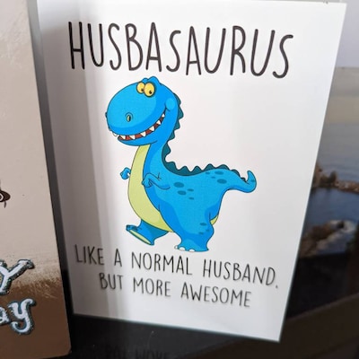 Husband Dinosaur Card Husbasaurus Greeting Birthday Card - Etsy
