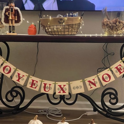 Christmas Decorations JOYEUX NOEL Painted Banner Garland Sign - Etsy