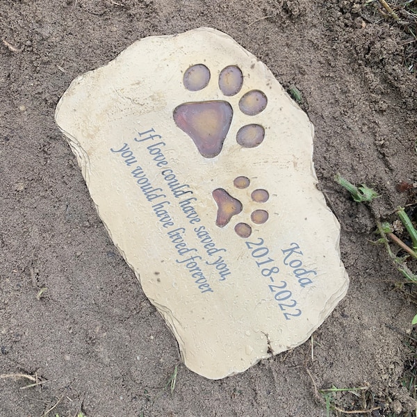 Pet Dog Memorial Stones Memorial Plaques, Paw Prints Pet Dog Garden ...